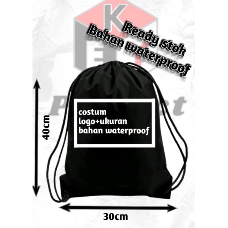 Jual Tas Serut Custom String Bag Desain Bebas Bahan Parasit Waterfrop ...