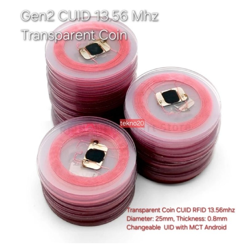 Jual Coin Transparent GEN2 CUID 13.56Mhz Android App MTC Modify Block 0 Changeable UID ...