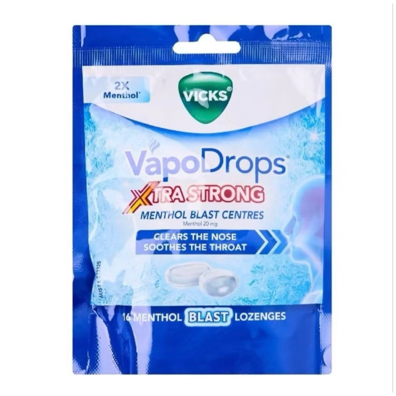 Jual VICKS VAPODROPS XTRA STRONG MENTHOL BLAST 16 LOZENGES | Shopee ...