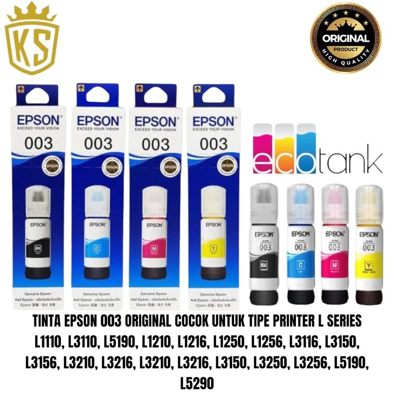 Jual TINTA EPSON 003 ORIGINAL L1110 L3110 L3210 L2116 L3150 L3156 L5190 ...
