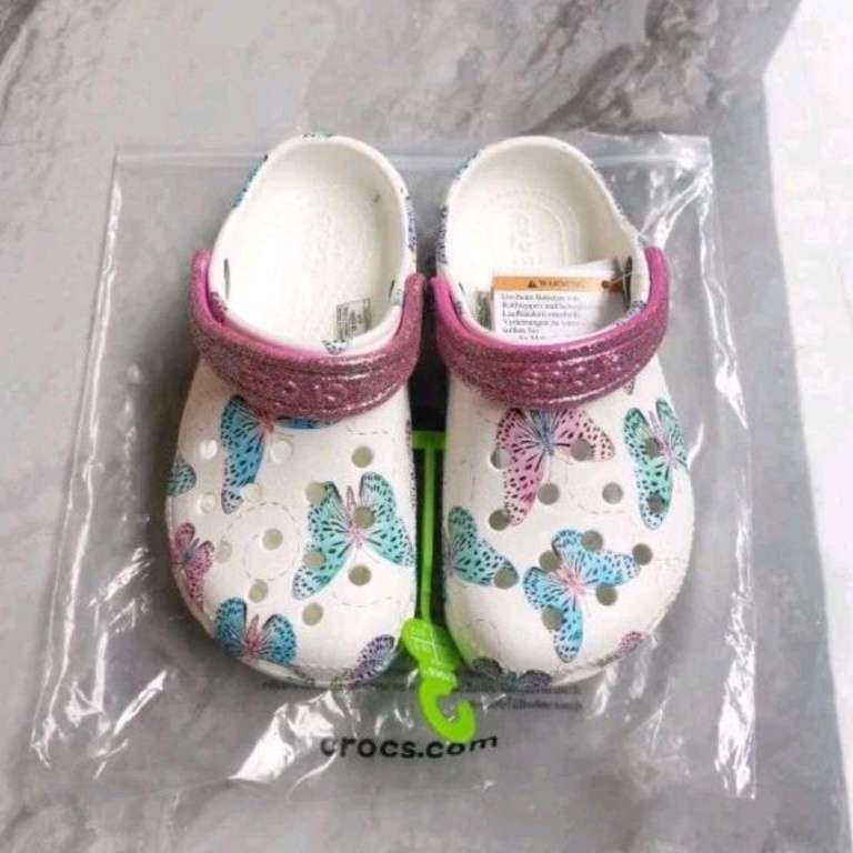 Jual KODE K2S Sandal Anak Crocs butterfly gliter Sandal crocs Classic ...