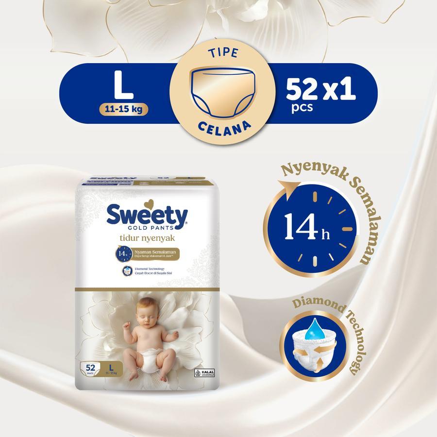 Jual Popok bayi sweety gold pants L52 sweety popok sweety L 52 diapers ...