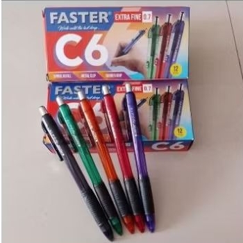 Jual Pulpen Faster Cetek C6 Hitam (12pcs) | Shopee Indonesia
