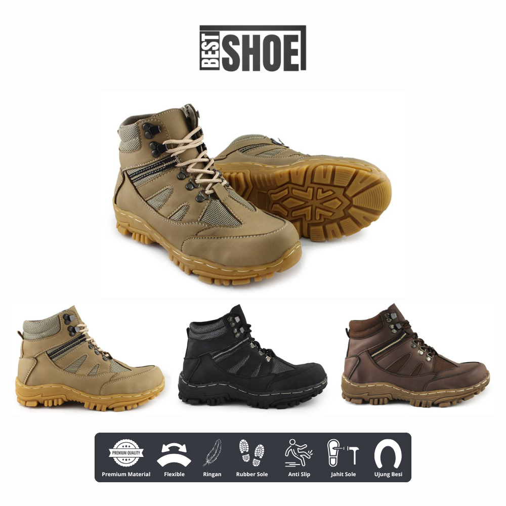 Jual Sepatu Pria Boots Crocodile Armor Sepatu Safety Ujung Besi Kerja ...