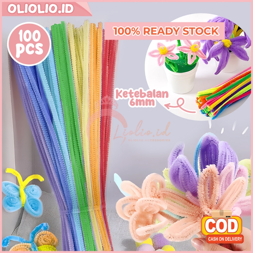 Jual Kawat Bulu Mercy Pipe Cleaner Warna Lucu Craft DIY Kreasi Buket ...