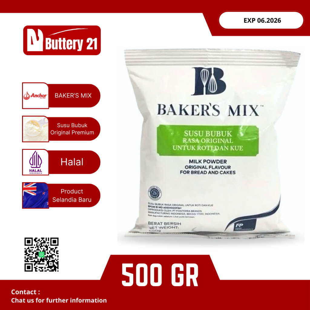 Jual BAKERS MIX MILK POWDER 500 GR/ANCHOR SUSU BUBUK/SUSU BUBUK RASA ...