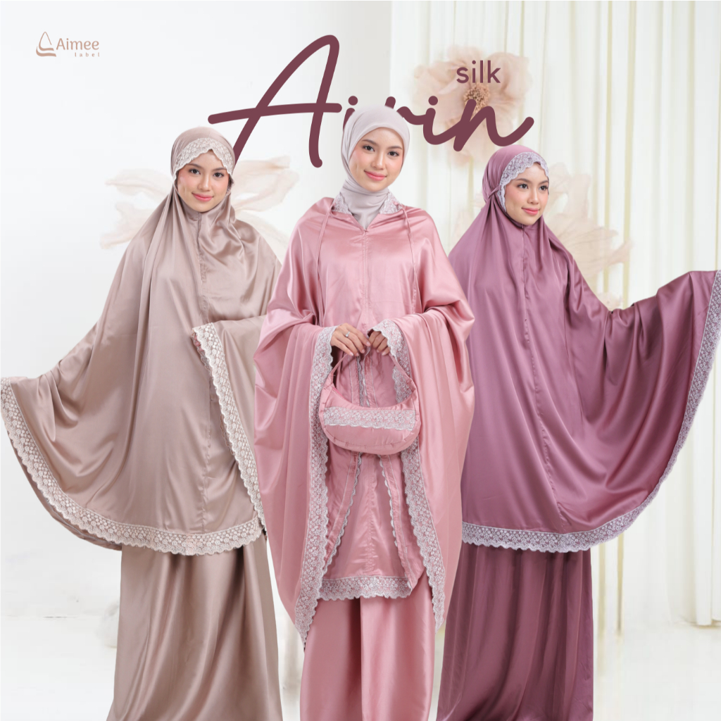 Jual Aimee Label - Mukena 2in1 Airin Silk Premium Lace Mukena Travel ...