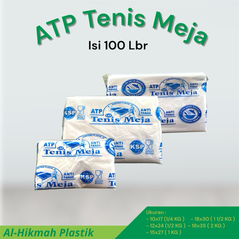 Jual [ 1 Ikat ] Plastik ATP Tenis Meja Uk. 10x17 , 12x24 , 15 x 27 , 18 ...