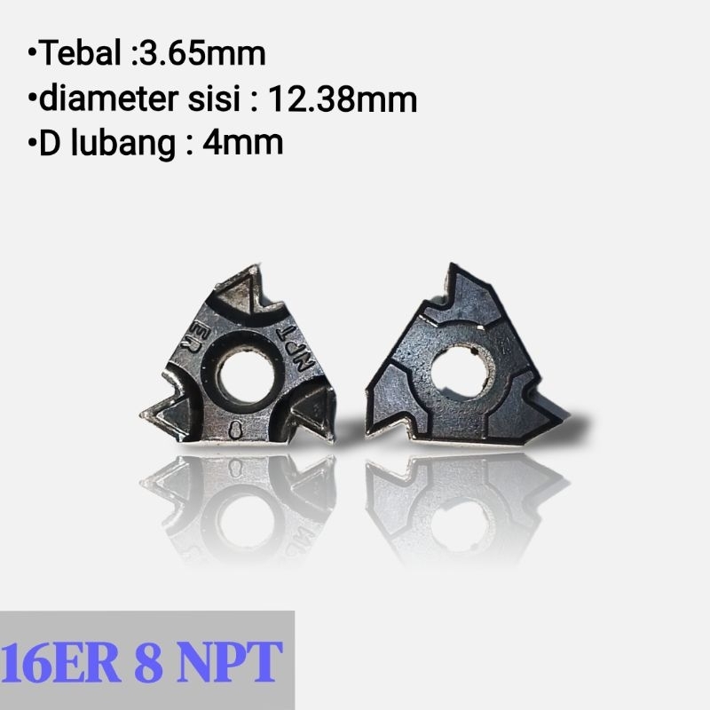Jual 16 ER 8 NPT insert ulir ER 16 NPT 8 drat luar pipa inchi NPT 8 ...