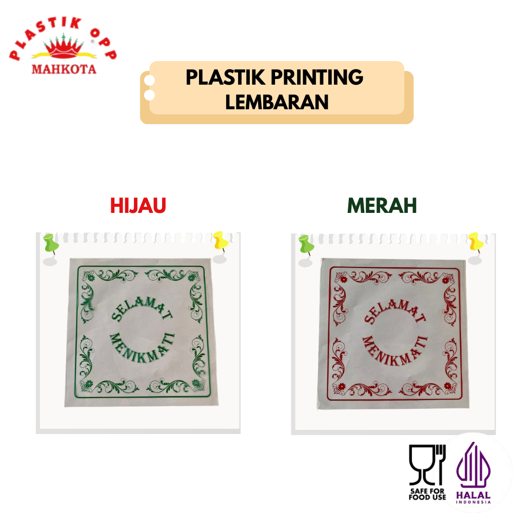 Jual PLASTIK NASI KOTAK / SHEET SELAMAT MENIKMATI / SESET LEMBARAN ...