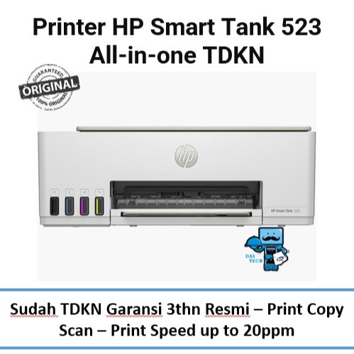 Jual Printer HP Smart Tank 523 All-in-one TKDN - Produk Original ...