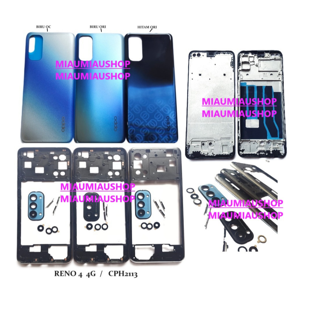 Jual TULANG BAZEL FRAME + BACK CASING HOUSING OPPO RENO 4 4G CPH2113 ...