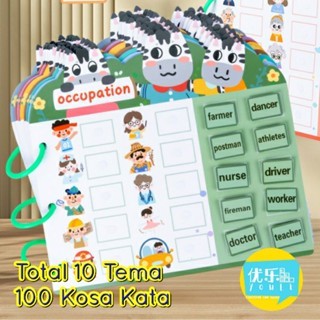 Jual Learning Board Kosa Kata English Isi 10 Papan 10 Tema Bisa Dipakai ...