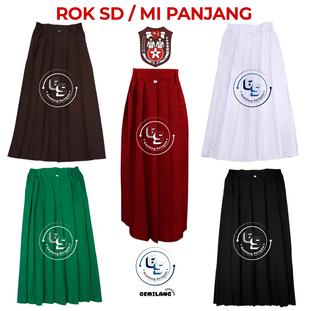 Jual GEMILANG Rok Panjang Sekolah SD Perempuan Seragam Sekolah SD MI ...