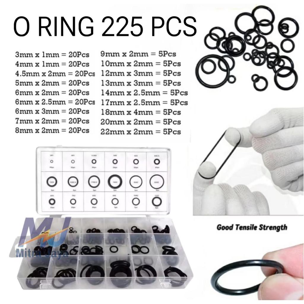 Jual O Ring Karet Rubber Universal O Ring Seal Tightening 419 Pcs / 225 Pcs Assorted Rubber O ...
