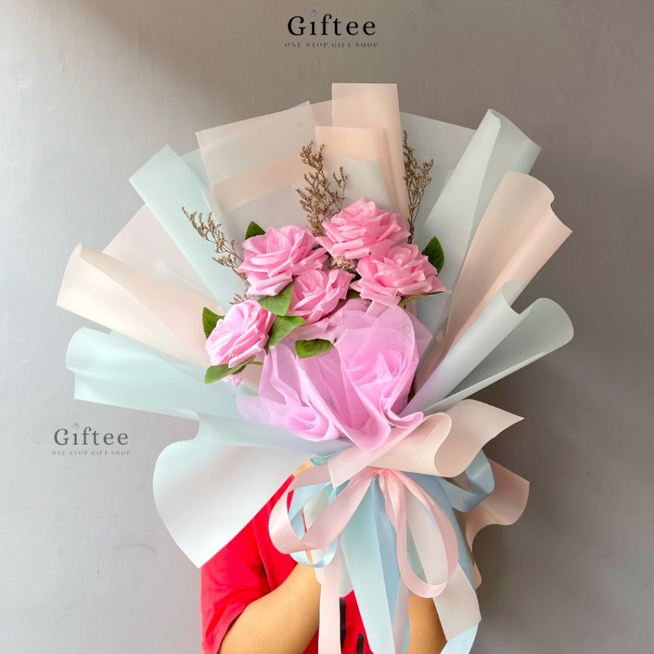 Jual BUKET BUNGA COTTON CANDY KADO VALENTINE BUCKET PALSU ARTIFICIAL ...