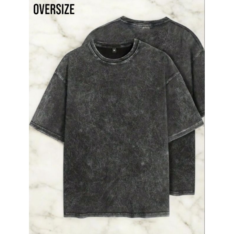 Jual KAOS POLOS OVERSIZE HITAM CATTON 24S WASHED PREMIUM DISTRO WASHING ...