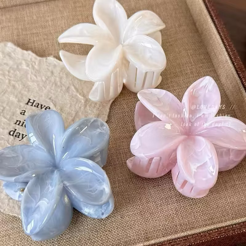 Jual Jedai Jepitan Rambut Bunga Kamboja Marble / Yena Plumeria Marble ...