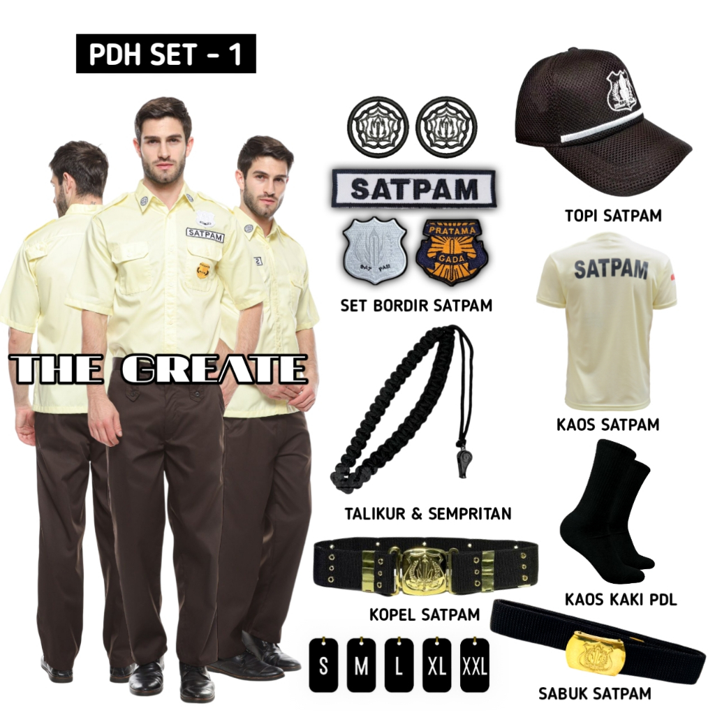 Jual Paket Seragam Satpam PDH PDL Terbaru Krem Baju Satpam Security Terbaru 2025 Stelan Satpam ...