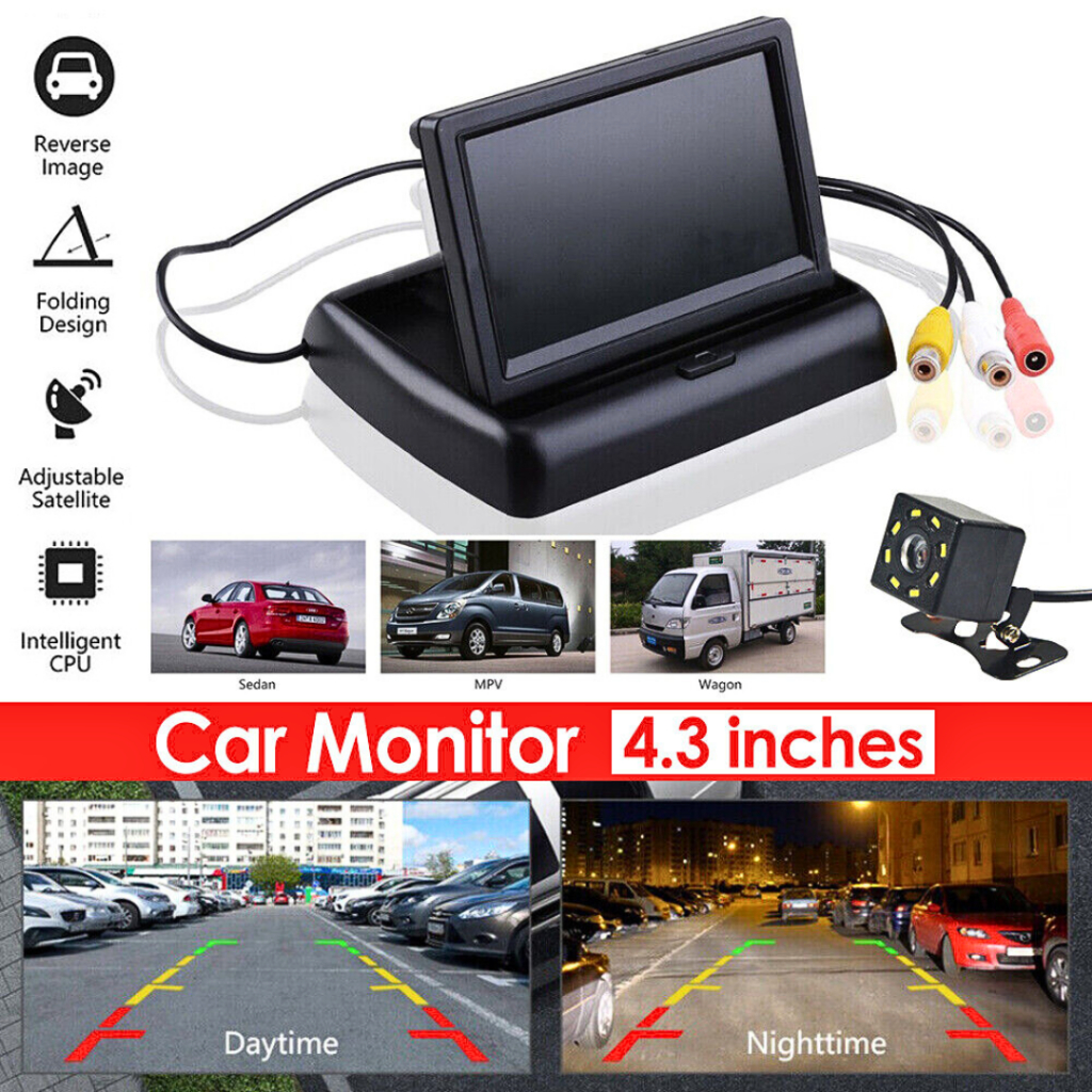 Jual MALL AUTONET Monitor Parkir Mobil 4.3 Inch + Kamera CCTV Foldable ...
