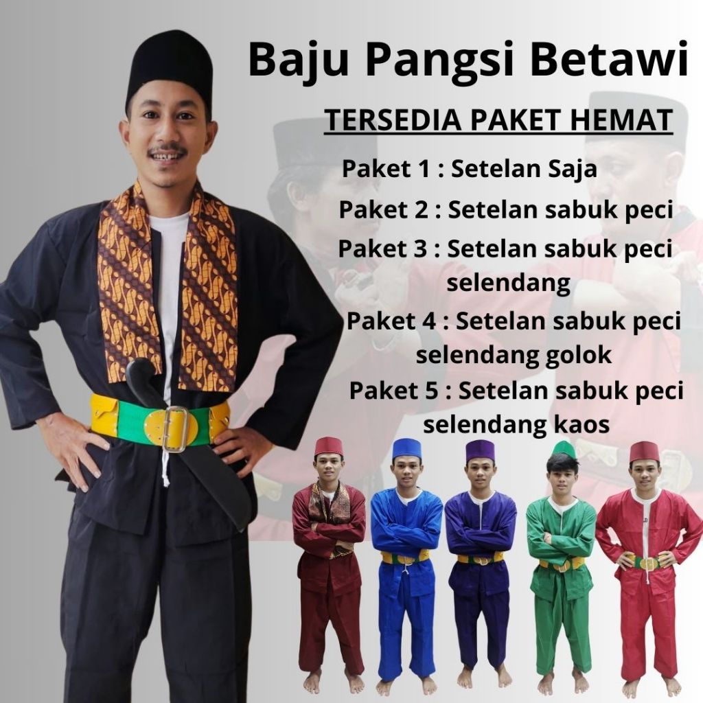 Jual Baju Pangsi Dewasa Baju Pangsi Setelan Dan Peci Baju Betawi Baju ...