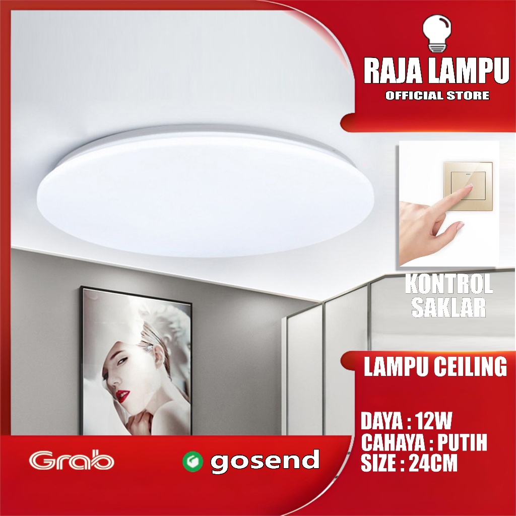 Jual 【RAJA LAMPU】Ceiling Bulat White LED/Lampu LED Kamar Lampu Plafon ...