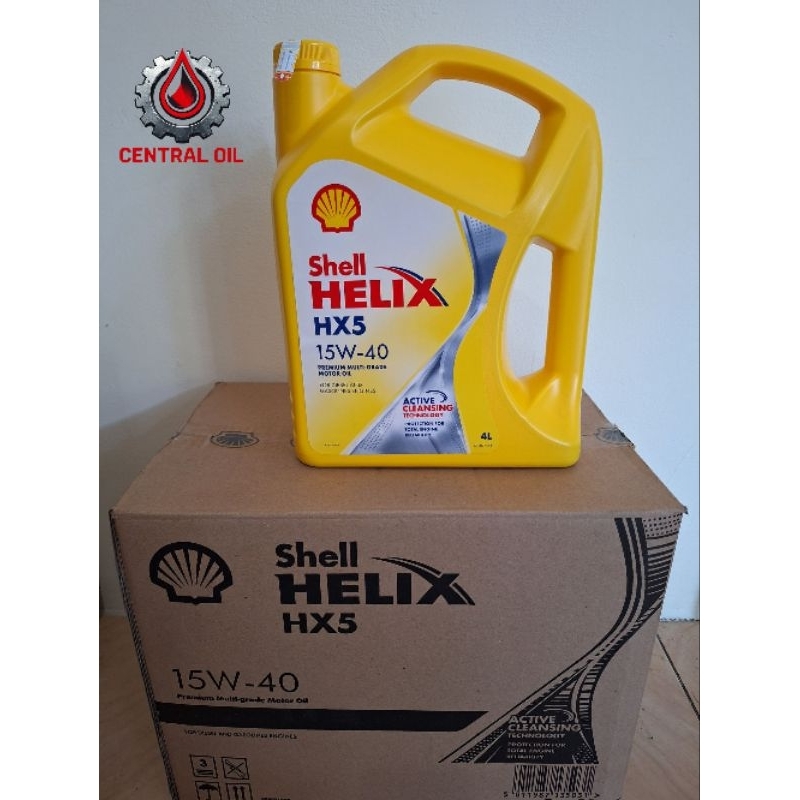 Jual Oli Shell Helix HX5 15W-40 4 Liter (1 dus) | Shopee Indonesia