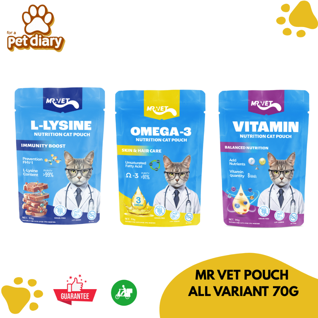 Jual MR VET CAT WET FOOD POUCH MAKANAN KUCING BASAH / MR VET 70G ...