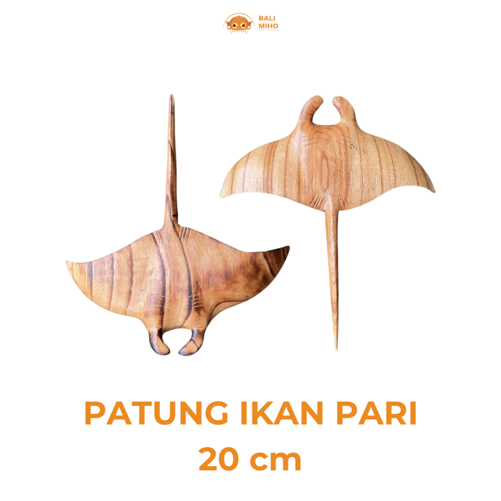 Jual Patung Ikan Pari Kayu Ukuran 20 cm - Dekorasi Ikan Pari - Patung ...