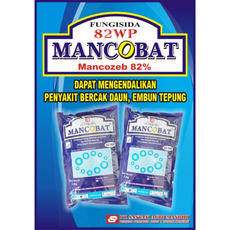 Jual Fungisida Mancobat Biru (Mancozeb) 82 WP 800 gr | Shopee Indonesia