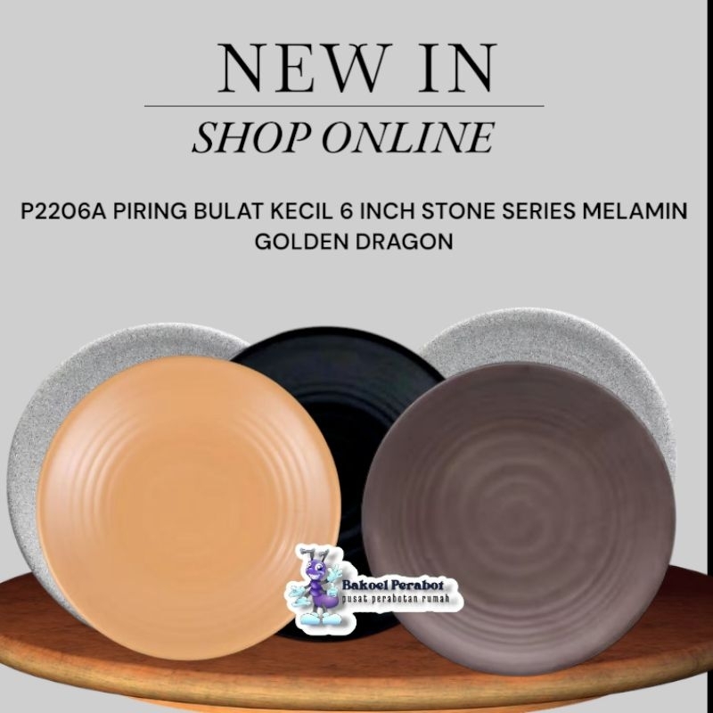 Jual Grosir dan Ecer P2206A Piring Kue 6 Inch Stone Series Motif stone ...