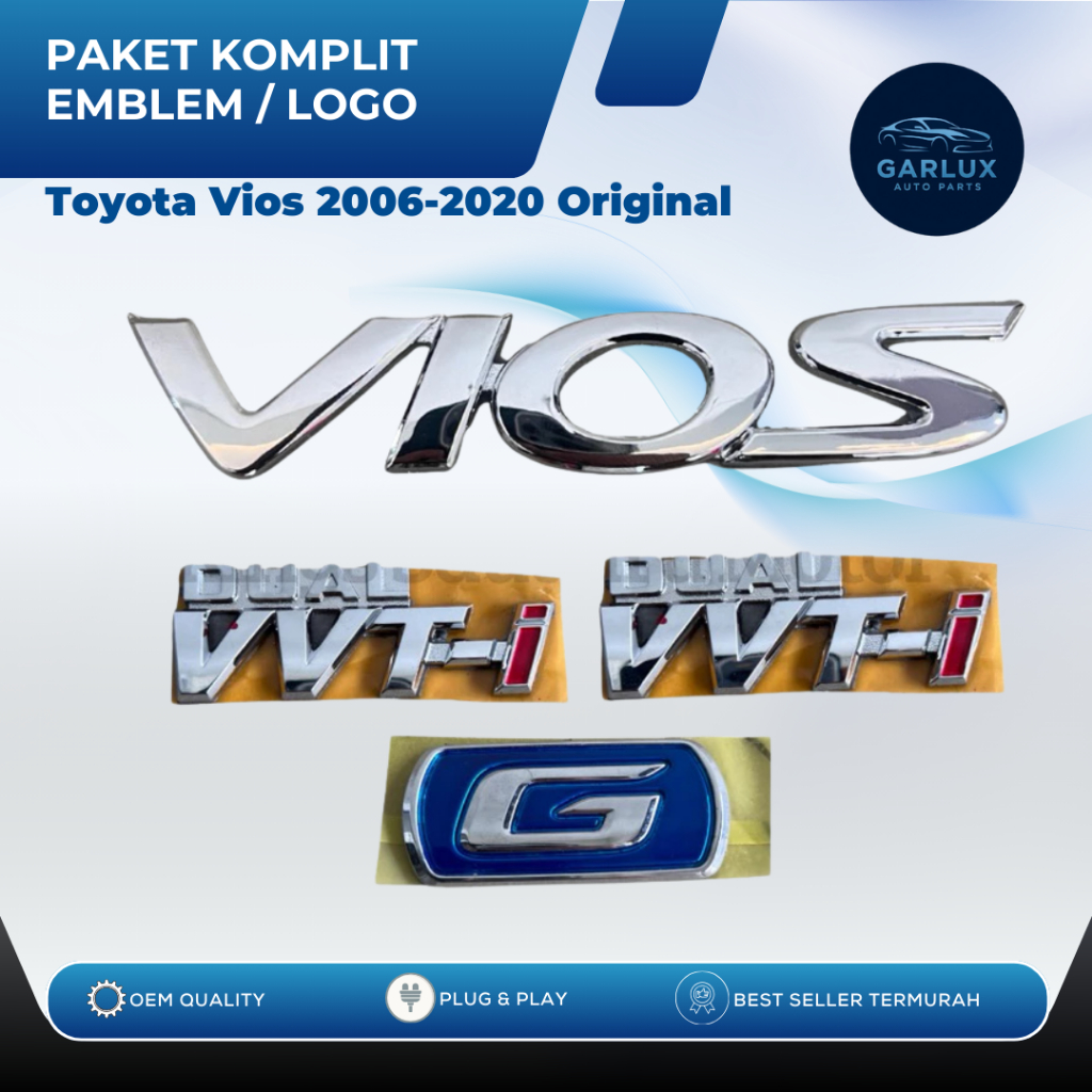 Jual Emblem Vios Paket Komplit 2006–2020 – Logo Tulisan Badge Vios VVT ...