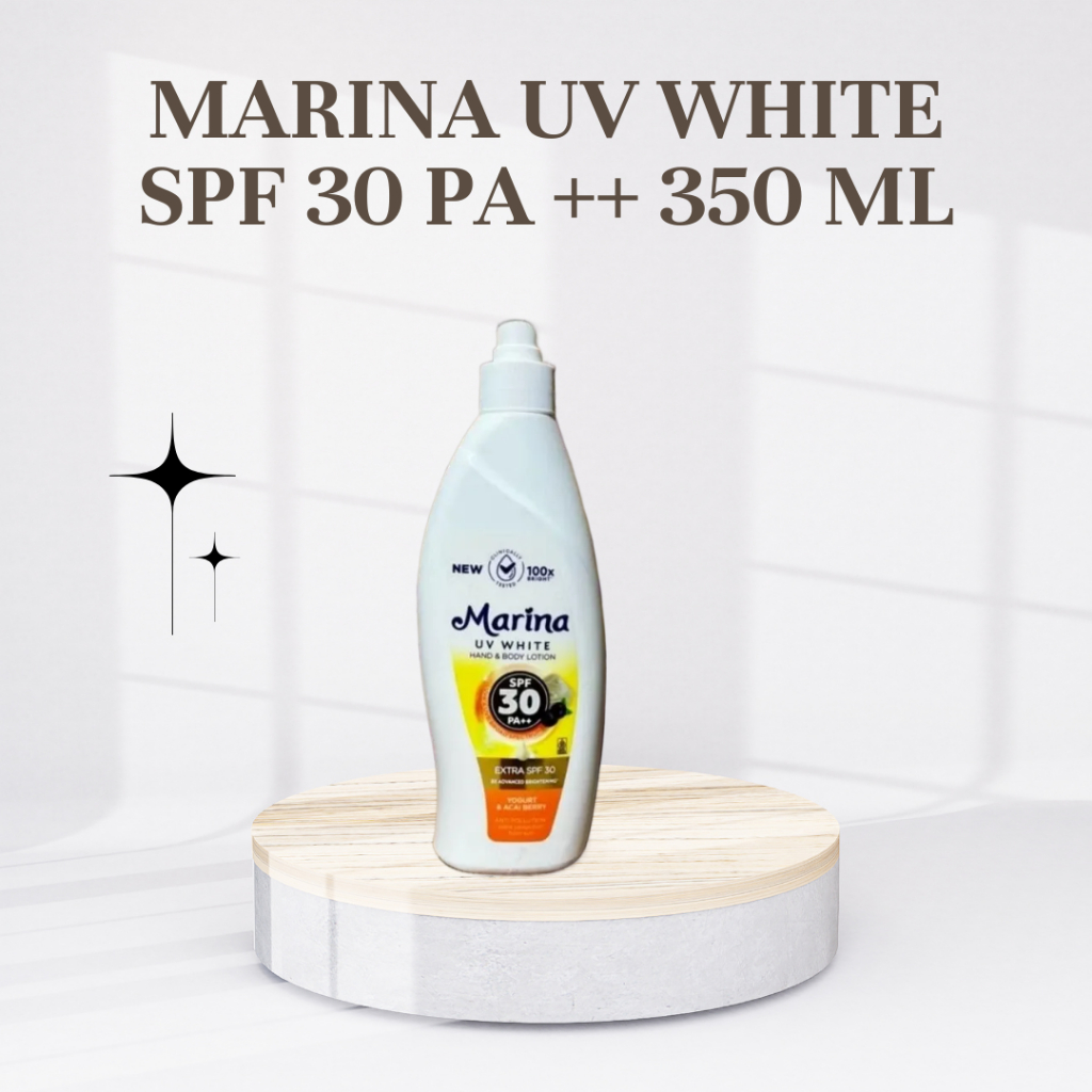 Jual MARINA UV White Hand & Body Lotion SPF 30 PA ++ Pump | Netto 350 ...