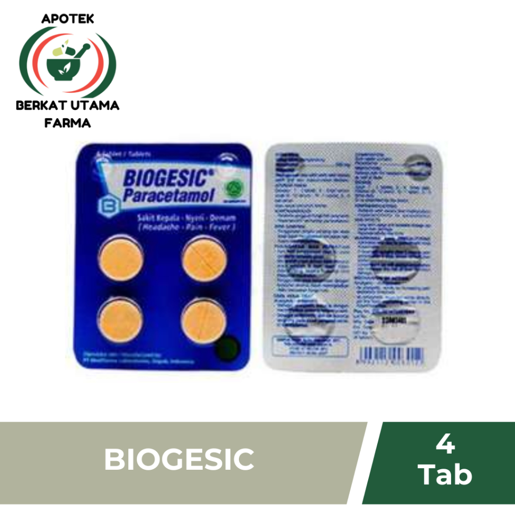 Jual BIOGESIC PARACETAMOL - ISI 4 TABLET | Shopee Indonesia