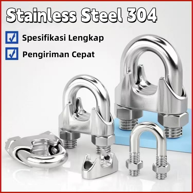 Jual 10 Pcs/Set Klem Tali Kawat Stainless 304 Klem Seling 2-3mm M4 ...