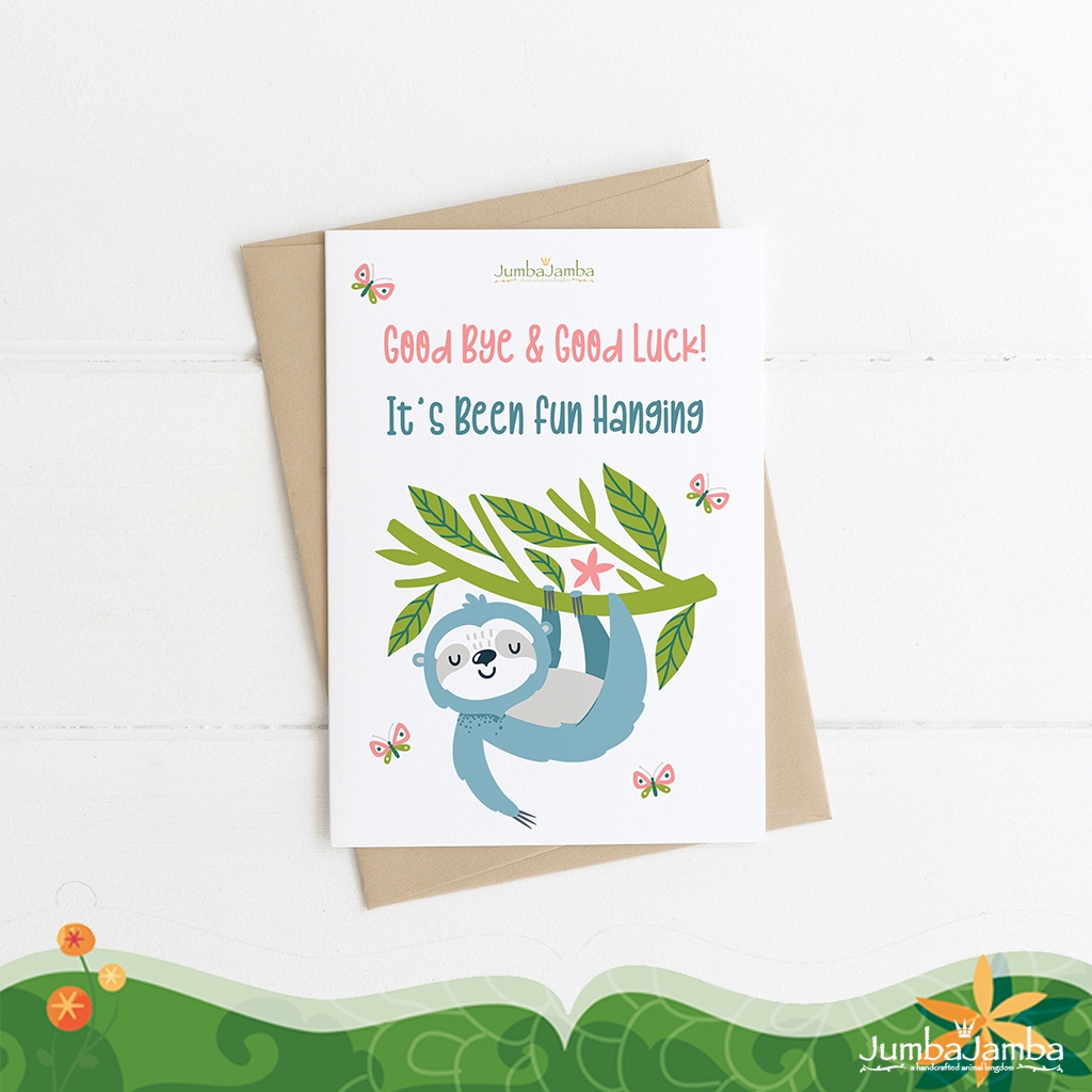 Jual Kartu Ucapan Perpisahan A6 Kertas Linen - Jumba Jamba Sloth ...