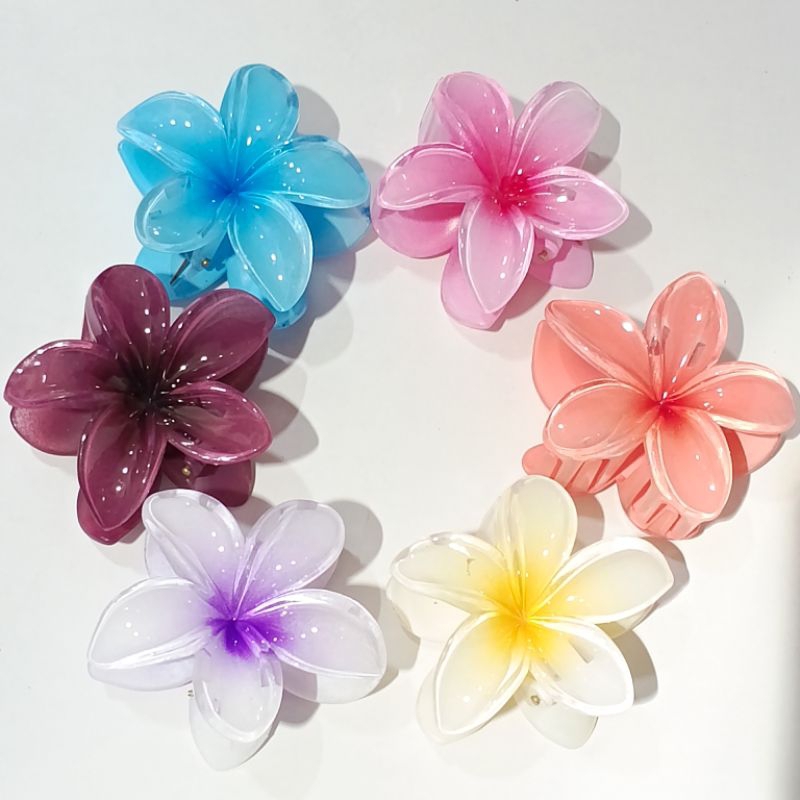Jual ECER Jepitan Rambut Cantik Model Bunga Kamboja Hair Clip Bunga ...