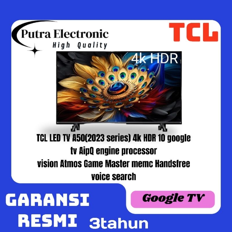 Jual TCL 43A50 4k Google tv 43inch 2023 series | Shopee Indonesia