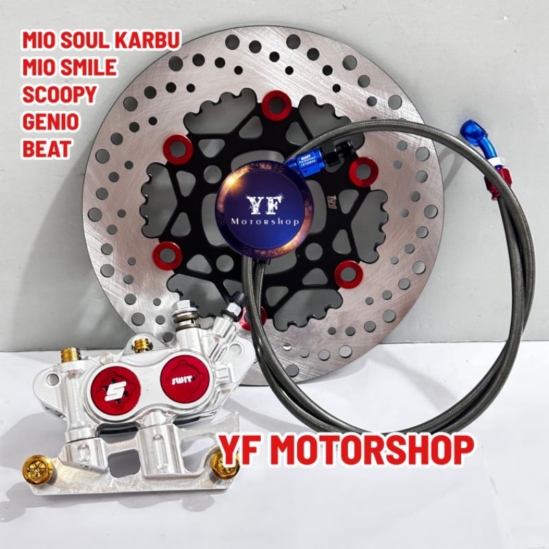 Jual Paket kaliper Swits monoblok 4 Piston Beat, Vario, Scoopy, Genio uk.220mm | Shopee Indonesia