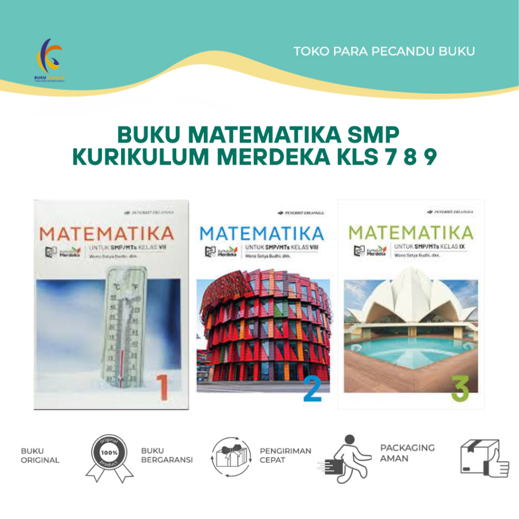 Jual Buku Matematika SMP kelas 7 8 9 Kurikulum Merdeka - Erlangga - Wono Setya Budhi, dkk ...