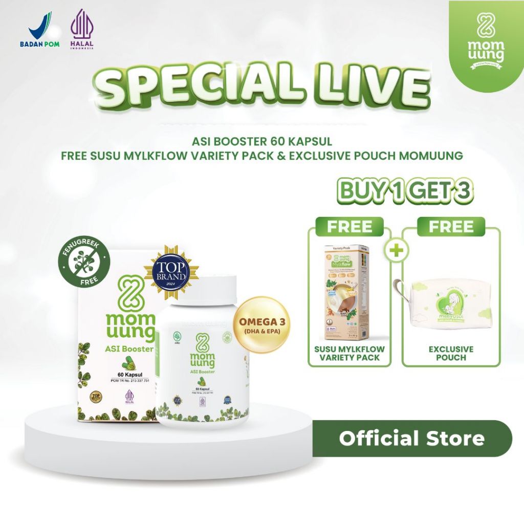 Jual [SPECIAL LIVE] BUY 1 GET 3 Mom Uung ASI Booster 60 Kapsul FREE ...