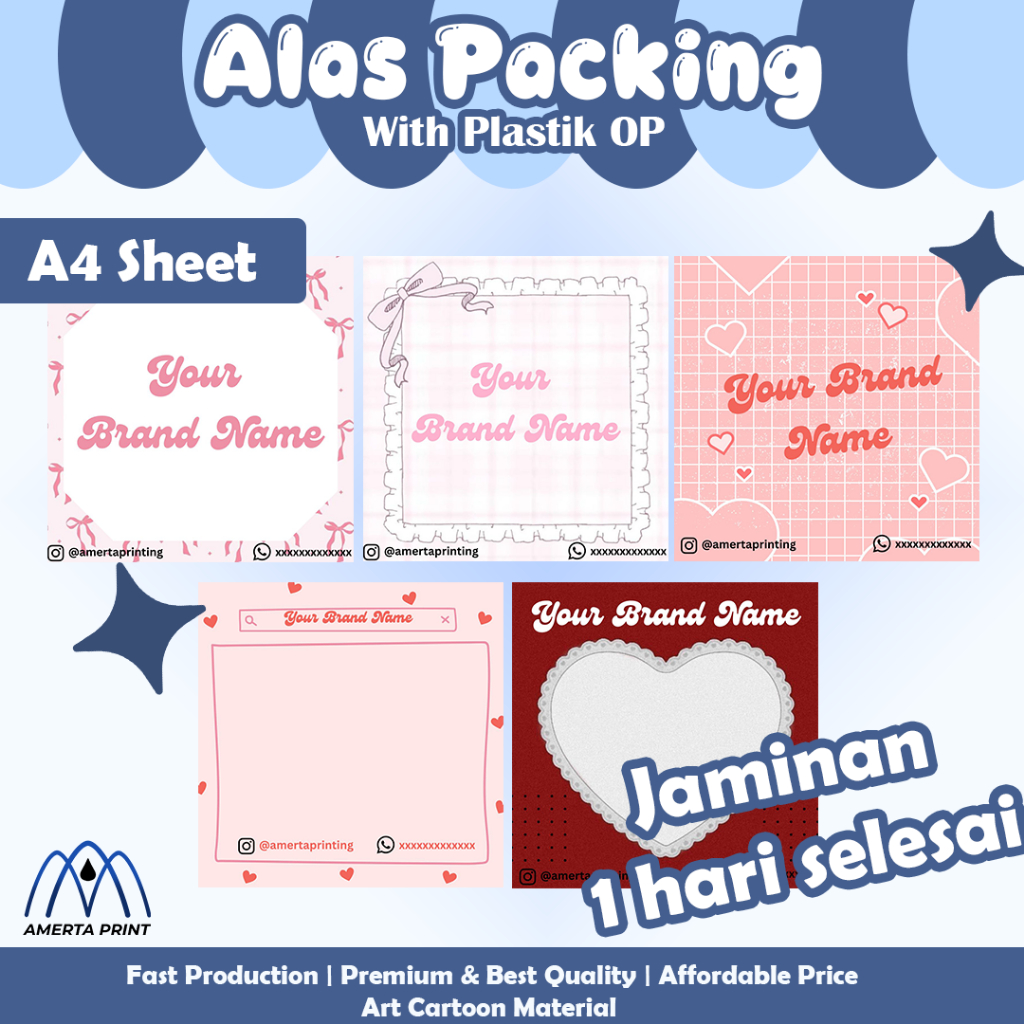 Jual CETAK CUSTOM ALAS PACKING | FREE PLASTIK OPP | Shopee Indonesia