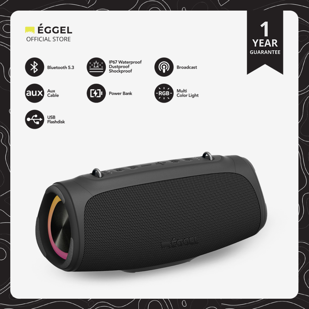Jual Brivon - Eggel Terra 3 Max Waterproof Bluetooth Speaker with RGB ...