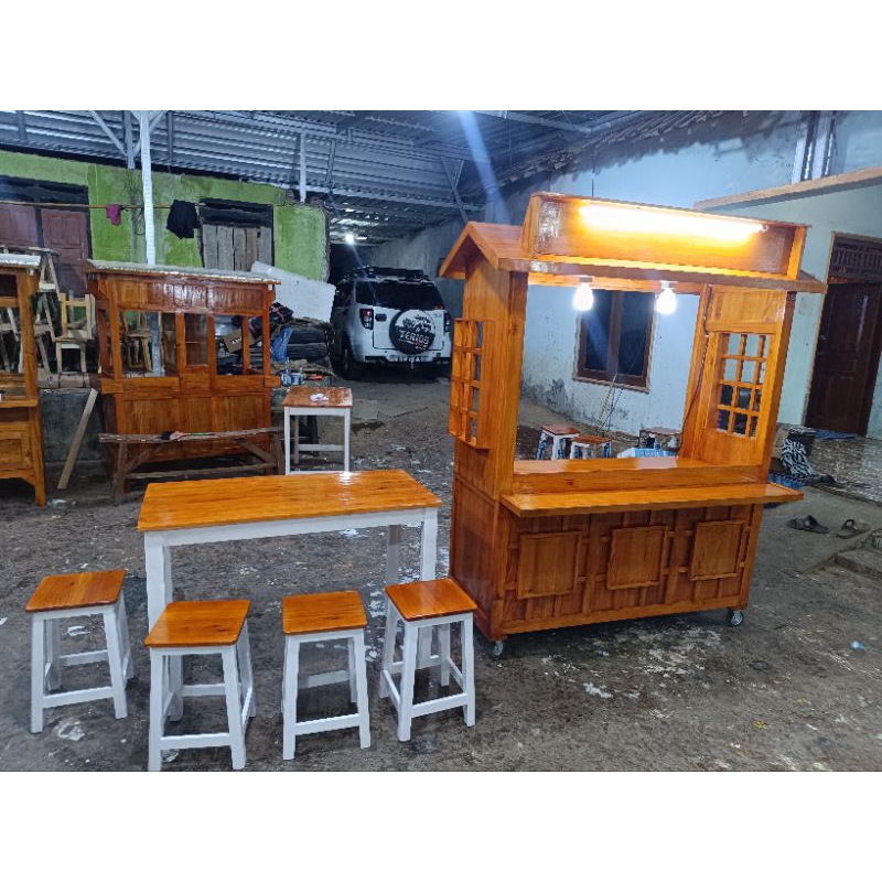Jual gerobak booth jus buah dan satu set meja kursi duduk free ongkir ...