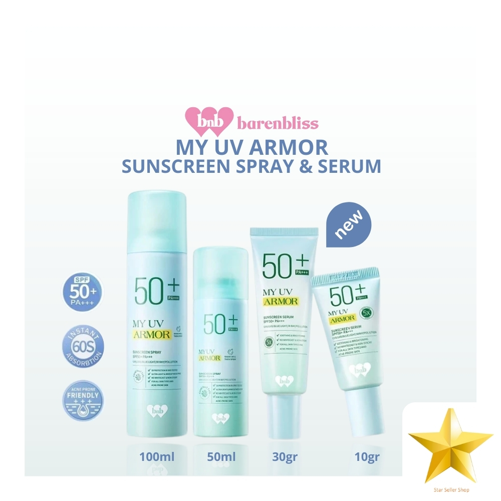 Jual AS BNB barenbliss My UV Armor Sunscreen Serum | Spray SPF50 PA+++ Sun Care Sun Screen ...
