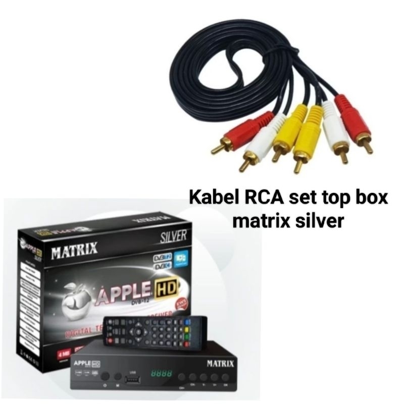 Jual KABEL RCA STB MATRIX SILVER CABLE RCA SET TOP BOX MATRIX APPLE ...