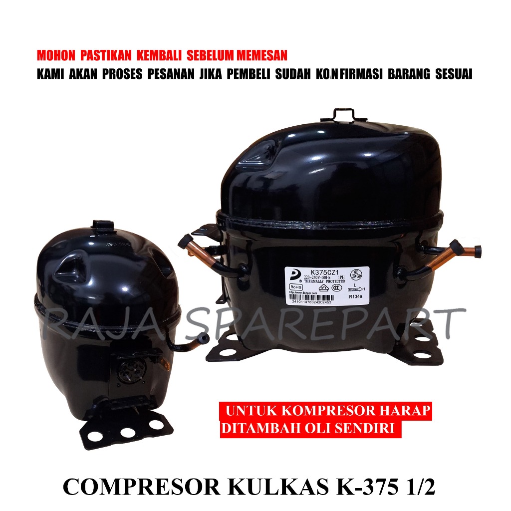 Jual CK375 KOMPRESOR KULKAS / COMPRESSOR / COMPRESOR KULKAS K-375 1/2 ...