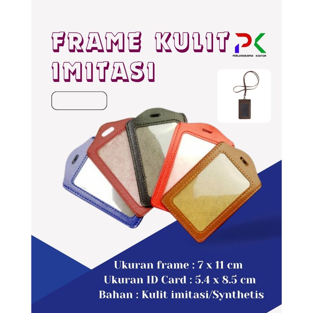 Jual FRAME Casing Tempat ID Card Holder KULIT Imitasi Portrait | Shopee ...