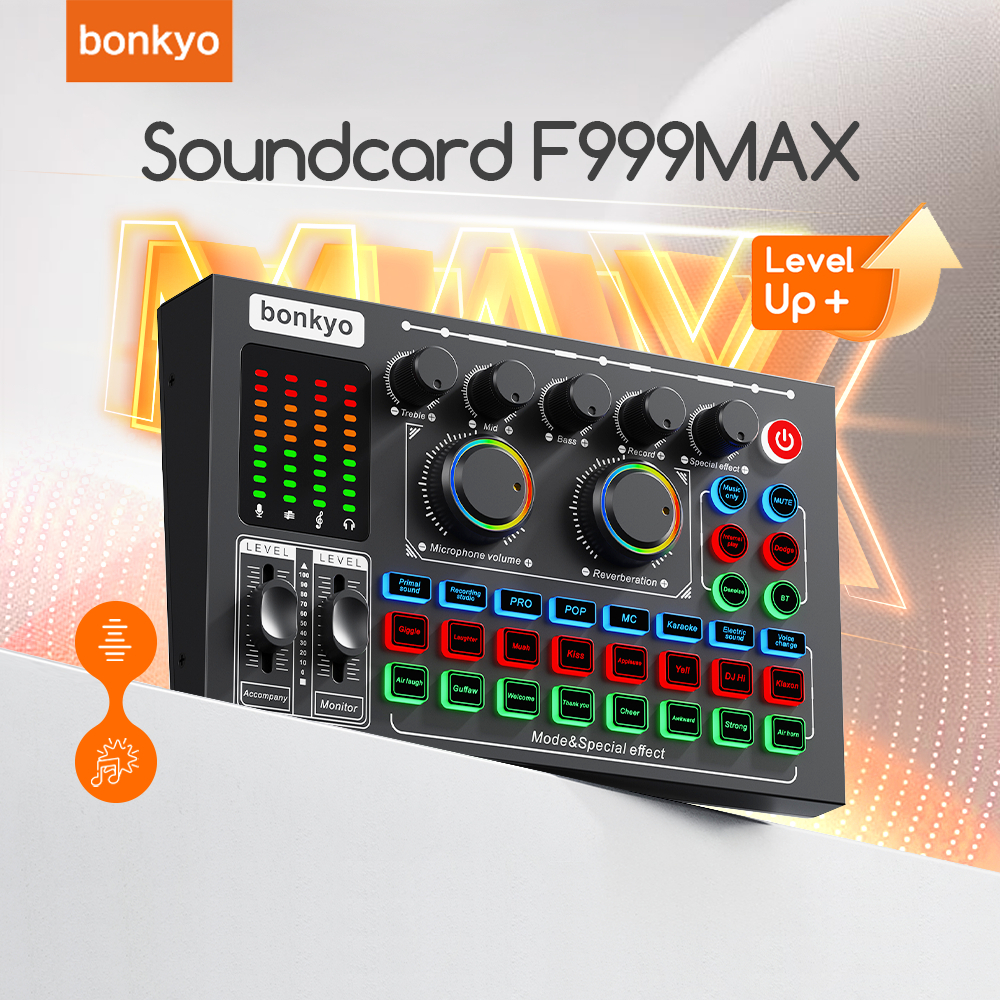Jual Bonkyo F999MAX Sound Card Bluetooth Live SoundCard F999MAX ...
