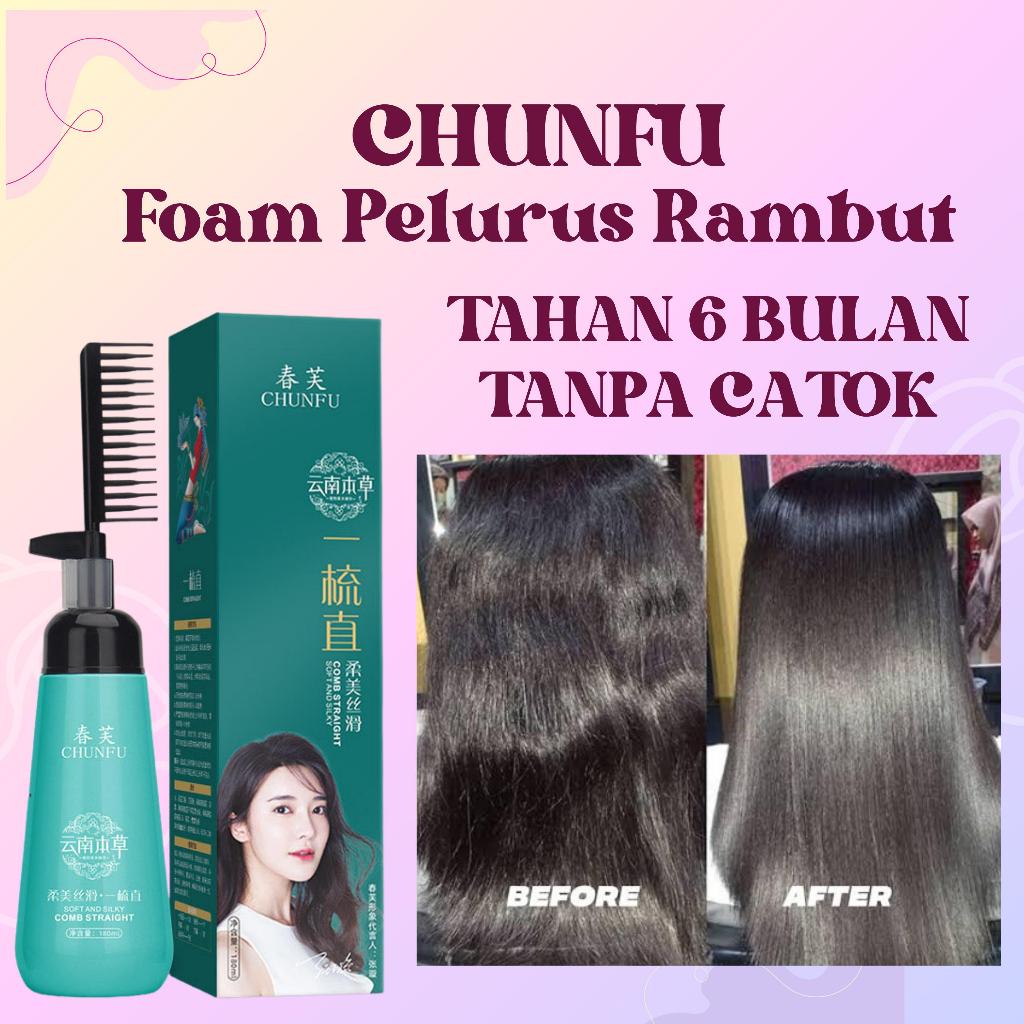 Jual CHUNFU Cream Pelurus Rambut Tanpa Catok Keratin Rambut Permanen ...